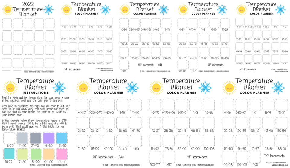 Temperature Blanket Planner - Farmhouse Guide