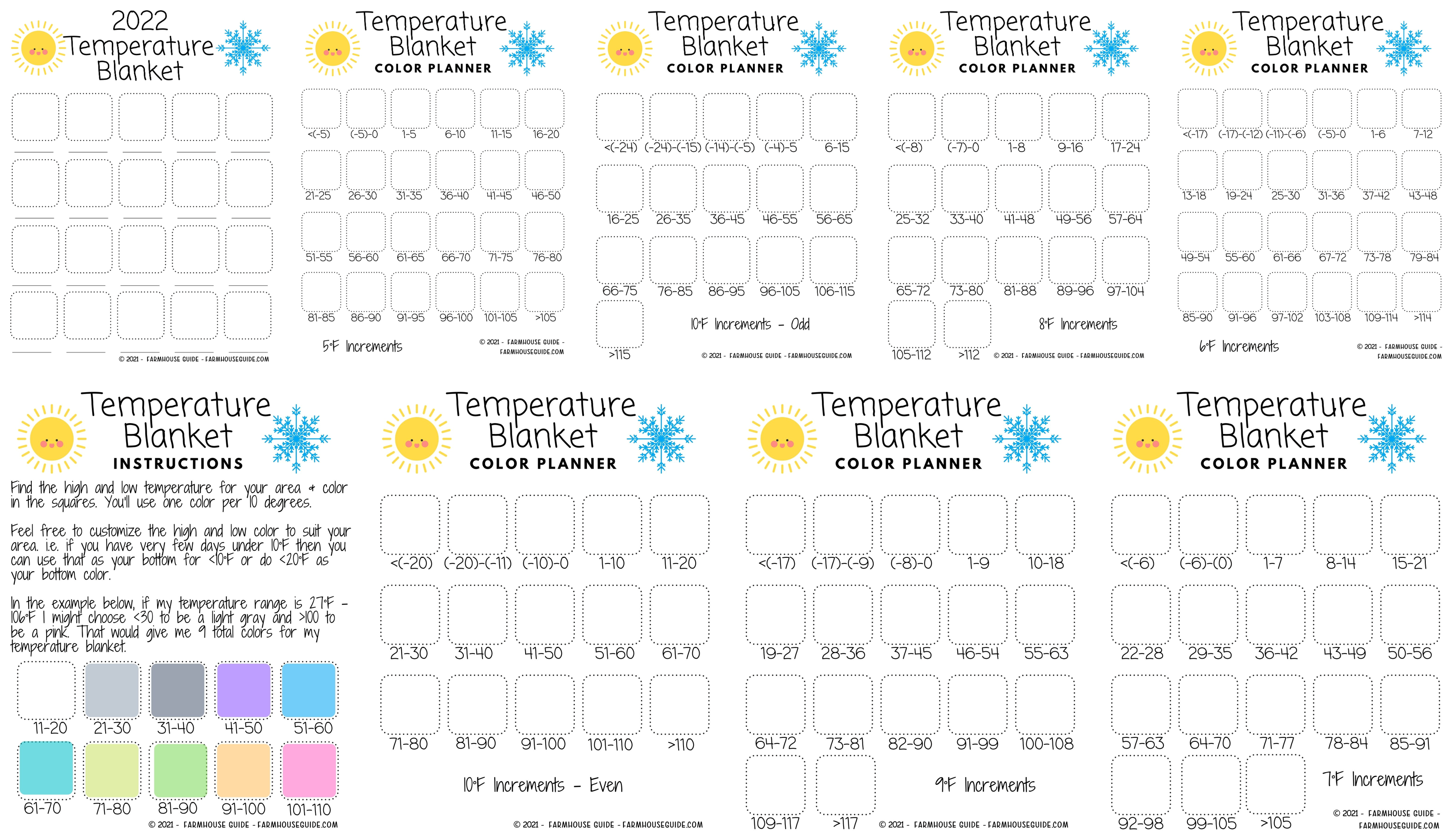 Temperature Blanket Planner - Farmhouse Guide
