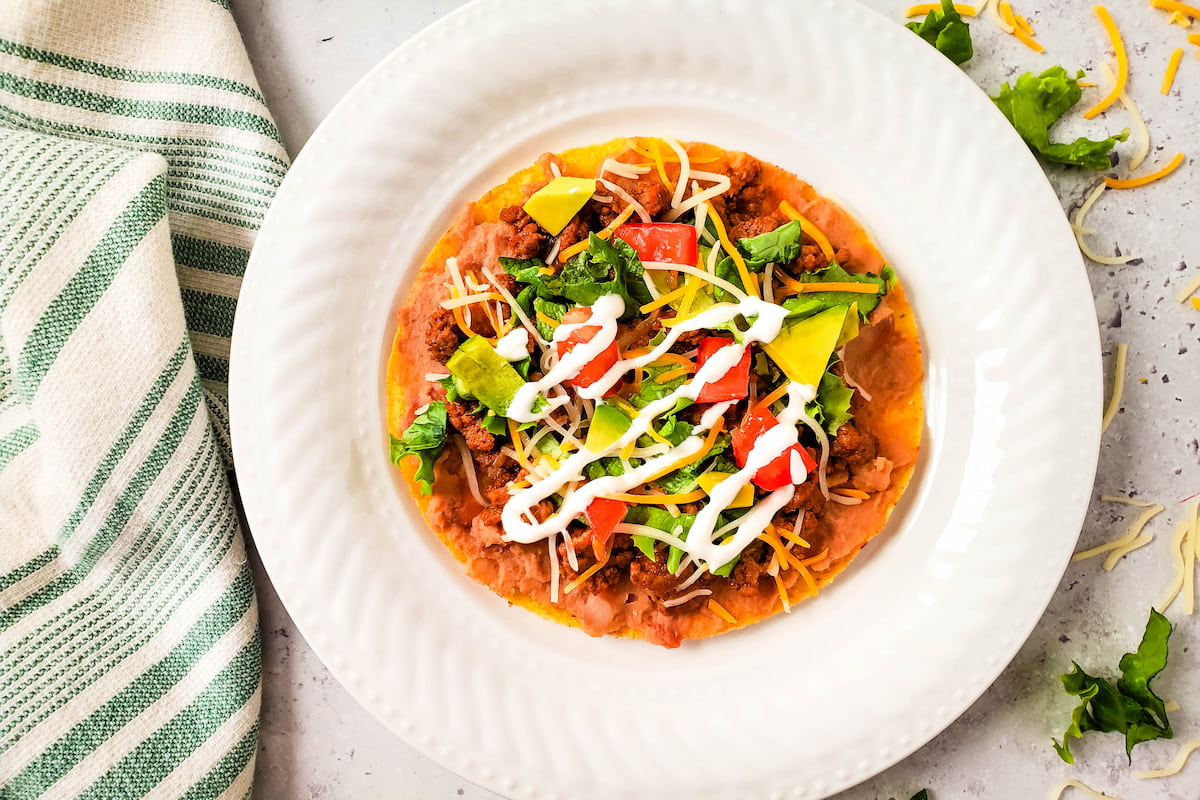 Bean and Beef Tostadas - Farmhouse Guide